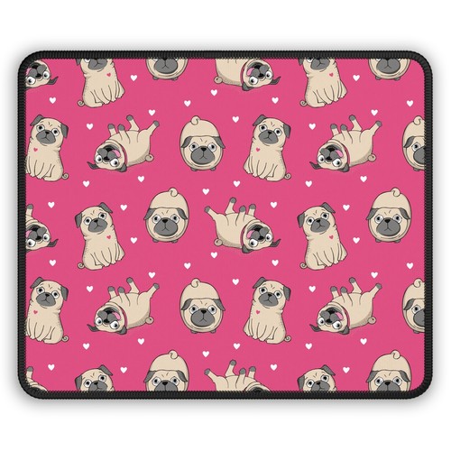 Cute Pug Gaming Mouse Pad - Colorful Dog Design for Gamers and Pet ...
