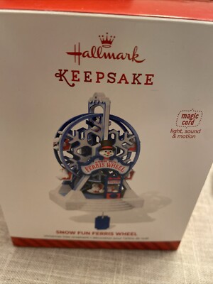 Hallmark Keepsake Snow Fun Ferris Wheel Ornament Magic Light Sound ...