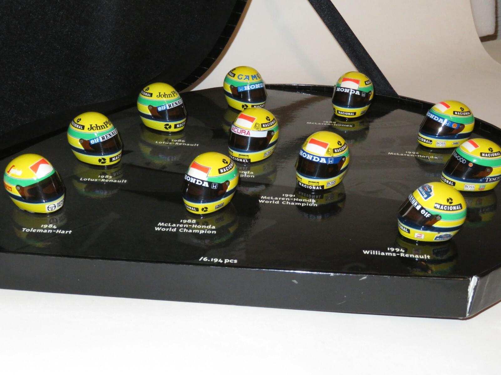1:8 Scale Minichamps Ayrton Senna Diecast Helmet Collection - 1984-1994 ...