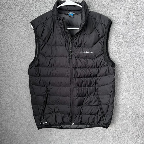 Eddie Bauer Vest Men Small Black First Ascent Goose Down Puffer Full ...