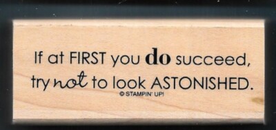 IF AT FIRST YOU DO SUCCEED Try Not ASTONISHED word NEW Stampin' Up ...