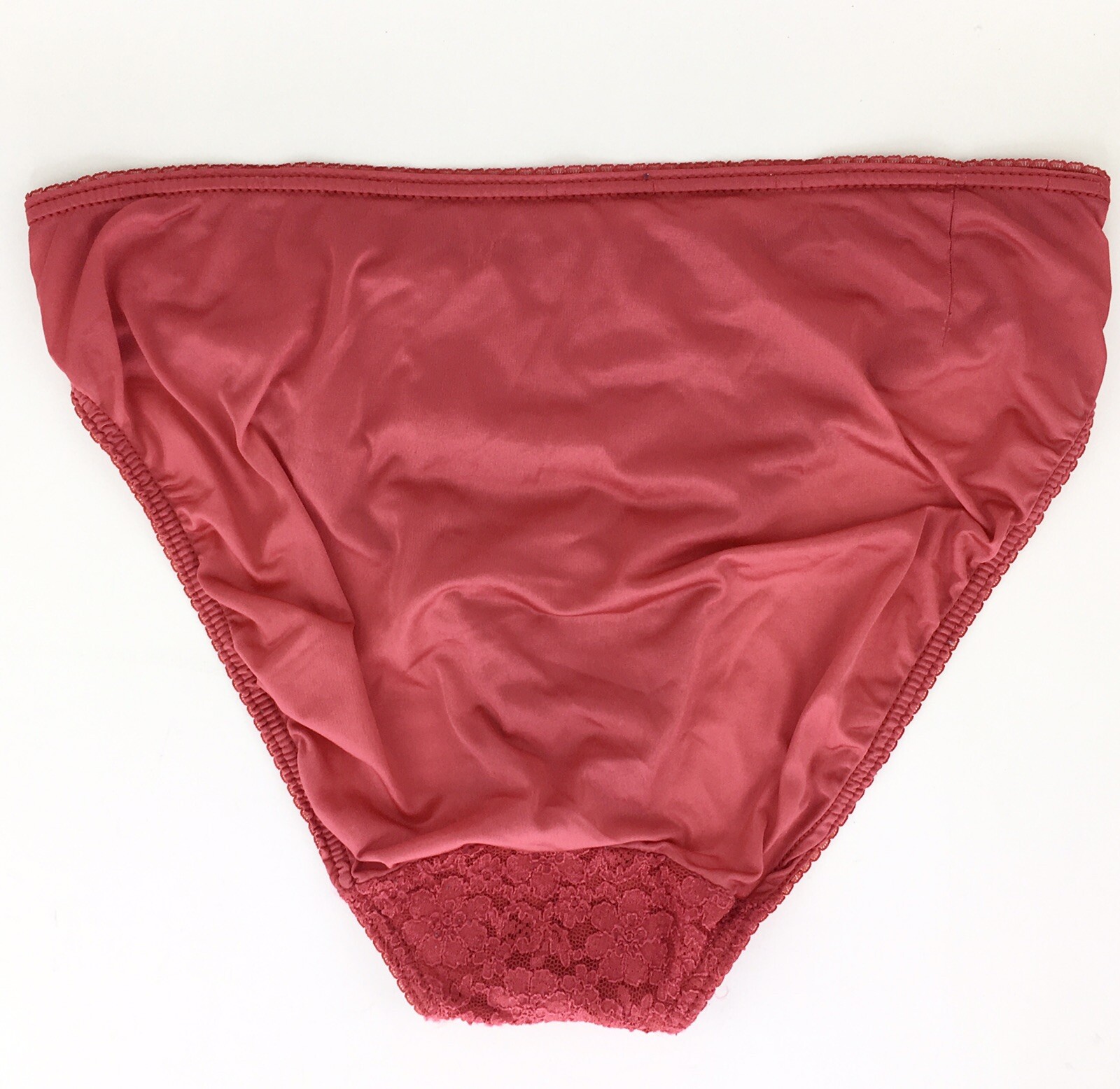 Victorias Secret Panties Gold Tag High Cut Red Sheer Satin Lace Brief ...