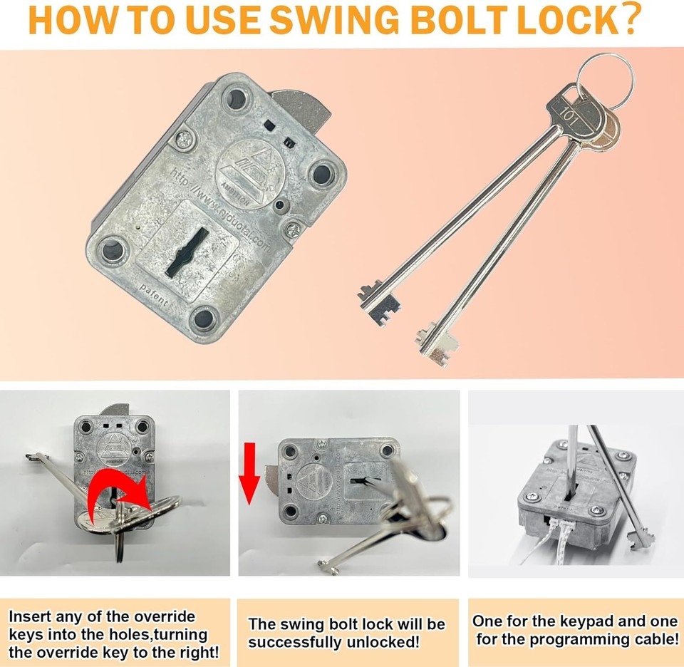 Gun Safe Lock Replacement Digital Electronic Keypad Lock for Left Swing ...