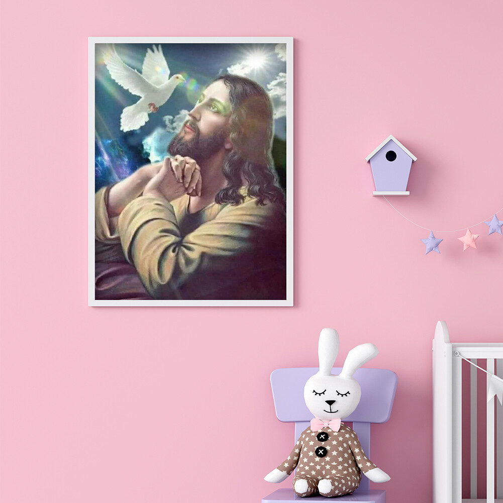 Jesus Bird 5D DIY Full Drill Diamond Painting Picture Rhinestone Mosaic ...