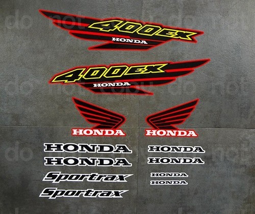 400ex Decals Graphics 12pc kit ATV QUAD Gen 1 Red / Yellow / Bk grafico ...