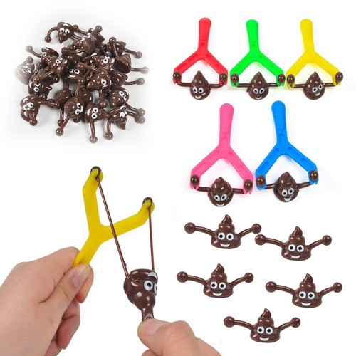 5 Slingshot +10 Poop Childrens Sling Shot Stretchy Toy Poo Catapult ...