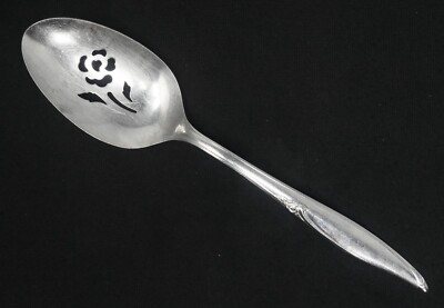 Oneida Forever Rose Stainless Pierced Serving Spoon 7 7/8" Long | eBay