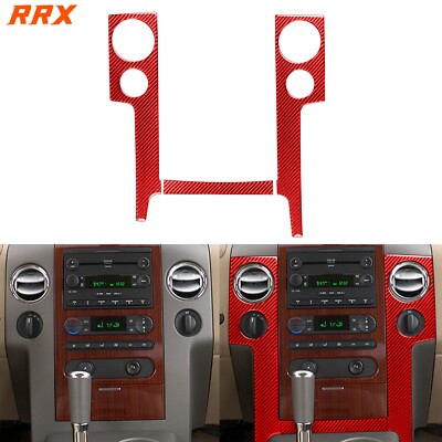 Red Carbon Fiber Center Console Side Panel Cover Trim For Ford F150 FX4 ...