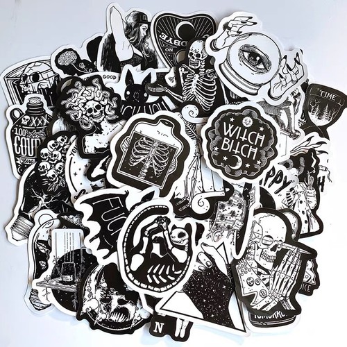 50pcs Horror black and white characters gothic sticker bomb laptop ...