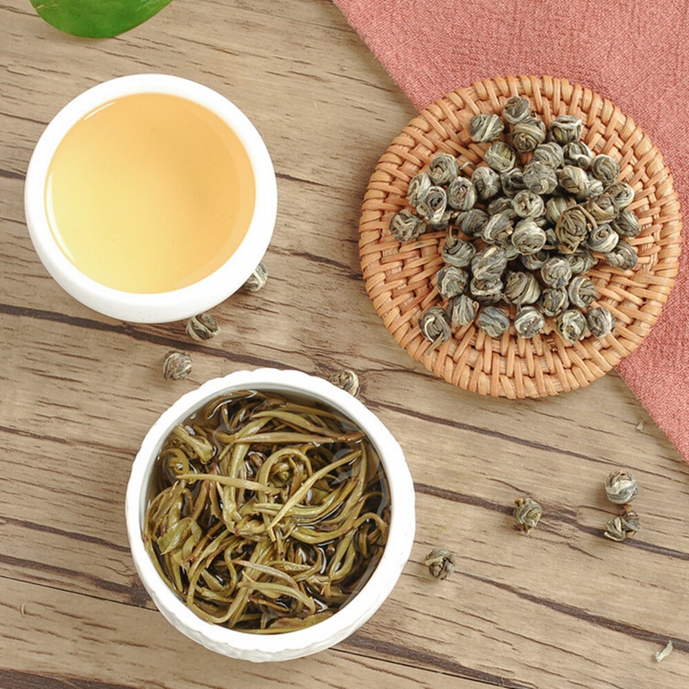 Pure Natural Green/Rose Tea Organic Loose Leaf Jasmine Dragon Ball Tea ...