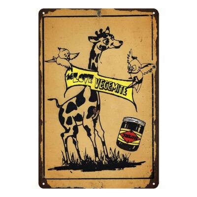 2x Tin Sign VEGEMITE WE LOVE 20x30cm Metal Rustic Look Vintage | eBay ...