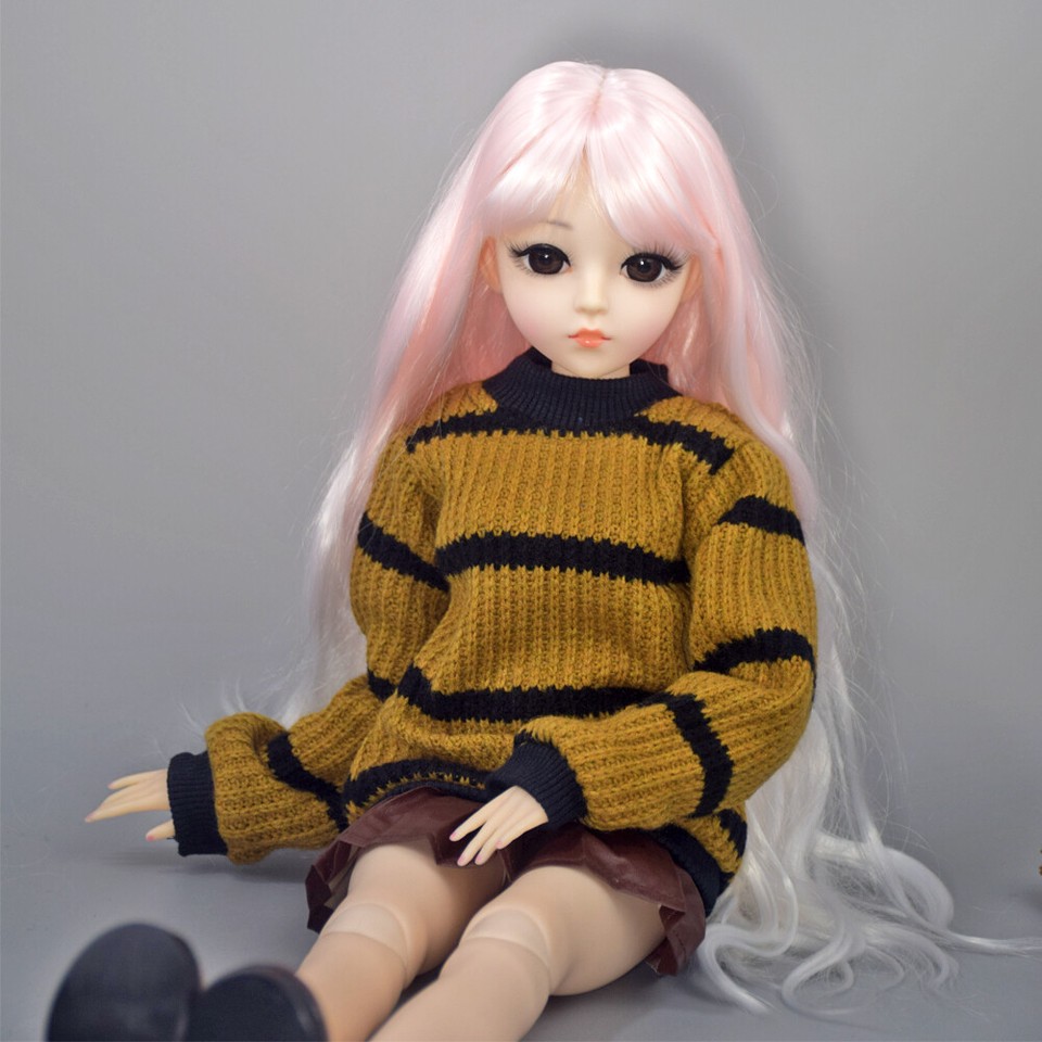 Full Set 60cm BJD Doll SD Dolls Gradient Pink Wig Fashion Clothes Toys ...