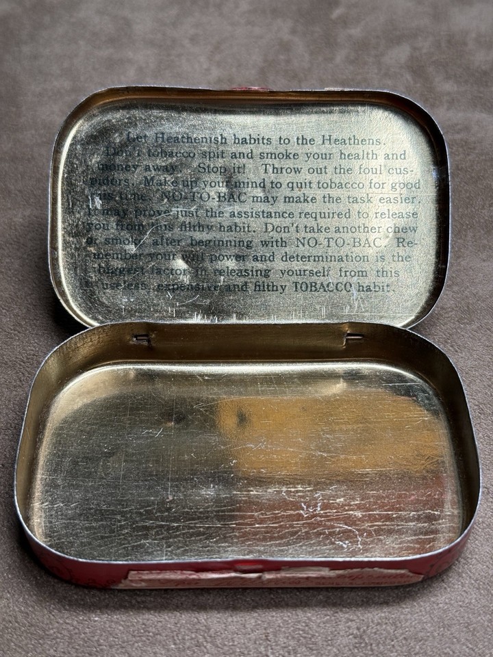 Antique No-To-Bac Tablets Tin , Sterling Products, Quack Cure, Anti ...