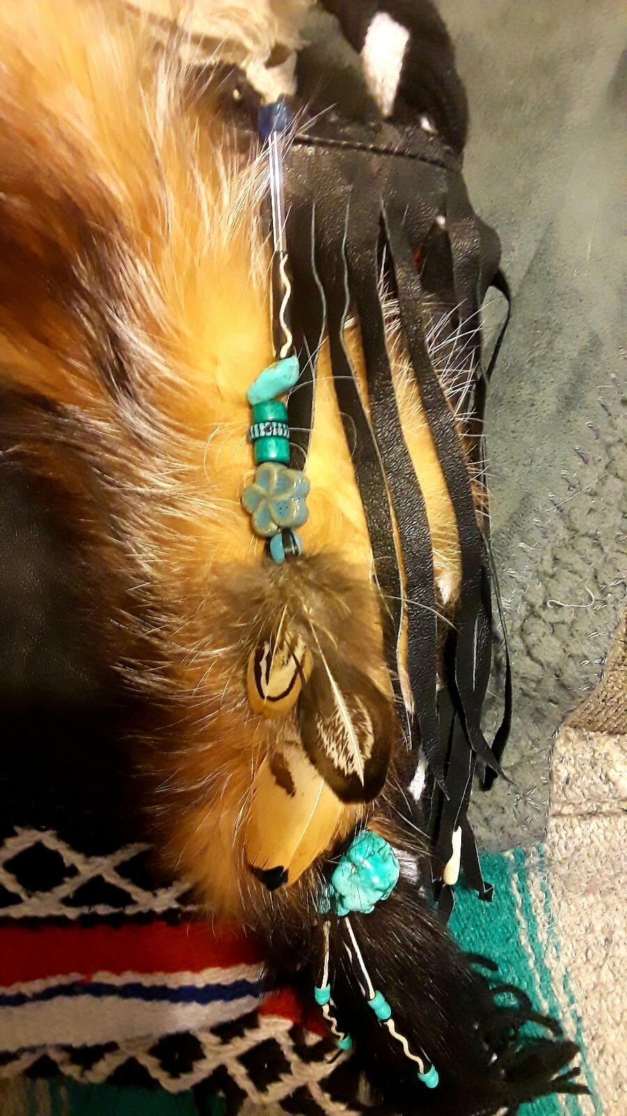 Native American Made Purse /Tote with Mink, Fox,Raccoon Face, hideaway ...