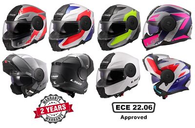 LS2 FF902 SCOPE II DUAL VISOR FLIP UP MOTORCYCLE CRASH HELMET DURIA ...
