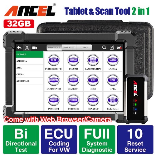 ANCEL X7 All System OBD2 Scanner Bi-directional Diagnostic Tool ECU ...