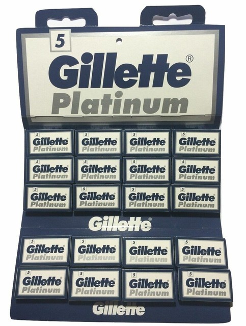 100 Gillette Platinum Double Edge Razor Blades 20x5 Russia for sale ...
