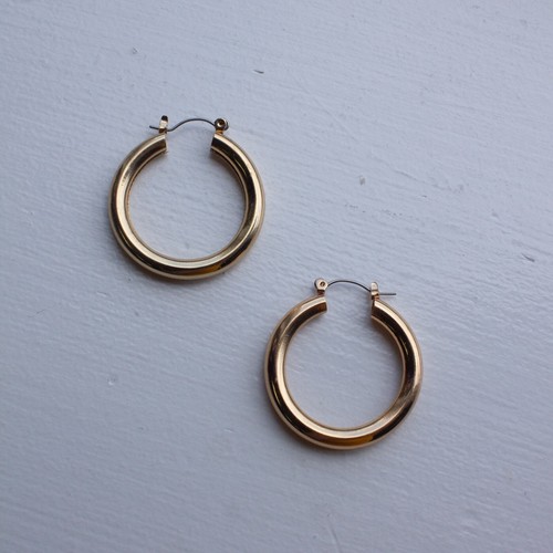 Chunky Lightweight Gold Tone Hoops 2 inches | eBay