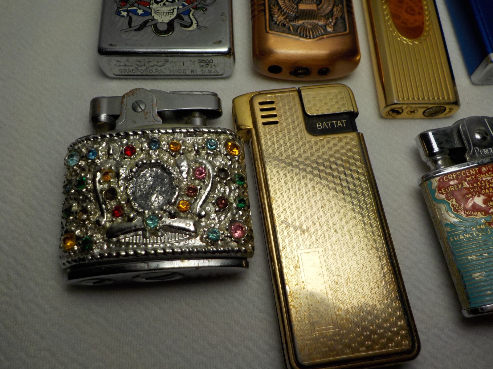 VINTAGE LOT OF 7 LIGHTERS ZIPPO STAR LITE PENGUIN KINGSTAR FLAMEX ...