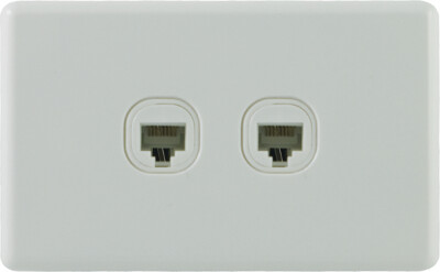 QCE Slimline Twin Data & Telephone Outlet - RJ45 Socket | eBay Australia