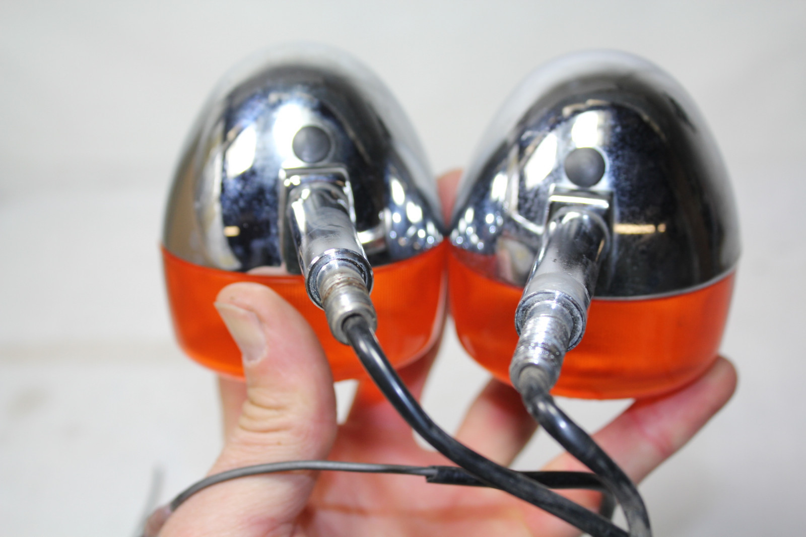 Harley FXR rear turn signals + chrome mounts '87 FXRS-SP FXLR FXRT ...