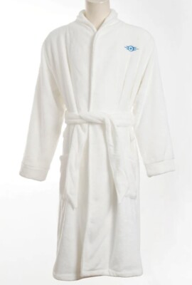 Fallout 4 76 New Vegas Vault Tec White Bathrobe Embroidered Logo /w ...