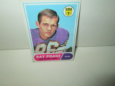 RAY POAGE 1968 VINTAGE CARD Topps #30 Longhorns NEW ORLEAN SAINTS WR VG ...