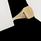 J.R.WOOD ART NOUVEAU 14K SOLID GOLD 'JC' SIGNET RING,8.5 | eBay