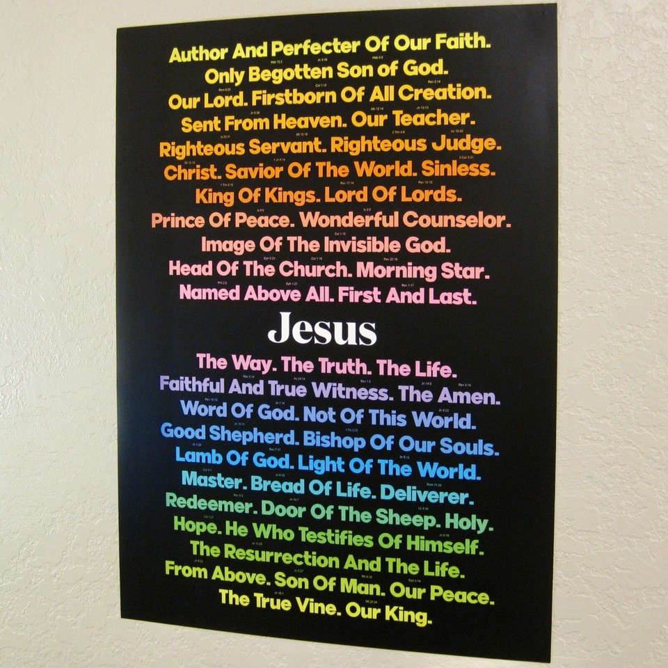 Jesus Poster - 18x24 - Names of Jesus - Titles of Jesus - Who is Jesus ...