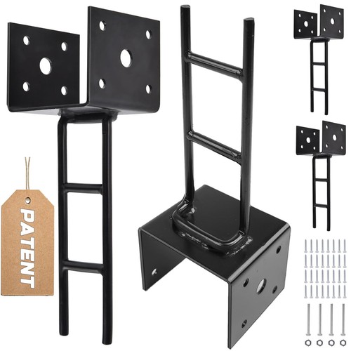 4 Pack U Shape Post Anchor, 4"x 4" Post Base for Concrete, Design ...