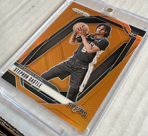 2024-25 Stephon Castle Panini Prizm Rookie True Orange Prizm Spurs RC ...