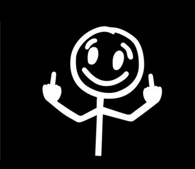 Stick Figure Man Middle Finger Funny DieCut Vinyl Window Decal Sticker ...
