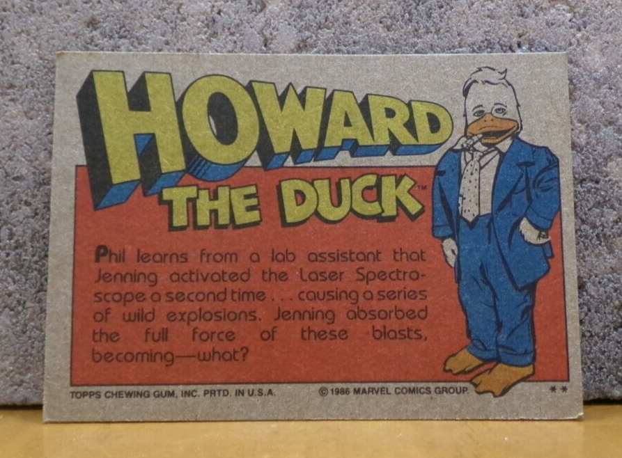 HOWARD THE DUCK 1986 TOPPS TRADING CARD - JENNING'S MAD LAB | eBay