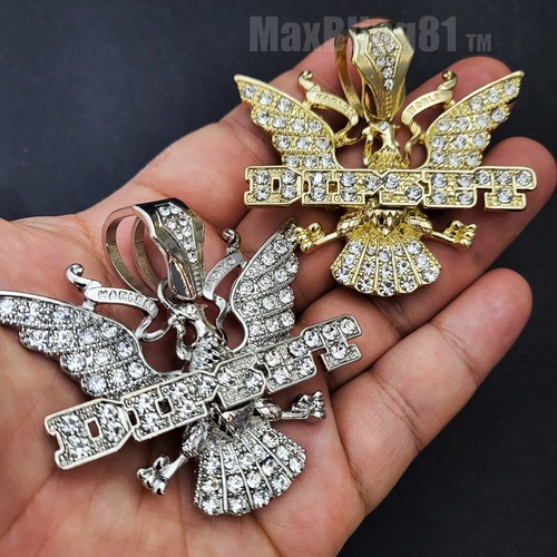 ICED HIP HOP GOLD SILVER PLATED DIPSET EAGLE CUBIC ZIRCONIA PENDANT ...