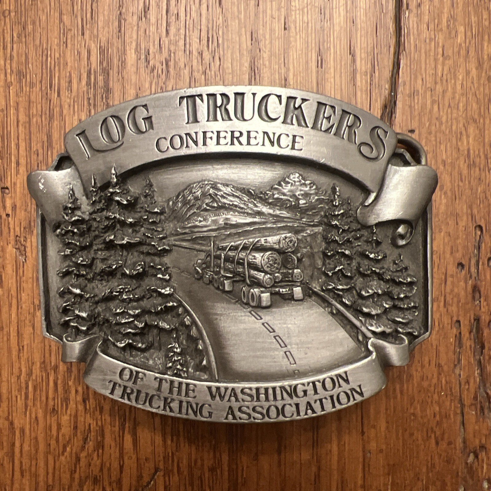 Vintage Log Truckers Conference Belt Buckle Washingto… - Gem