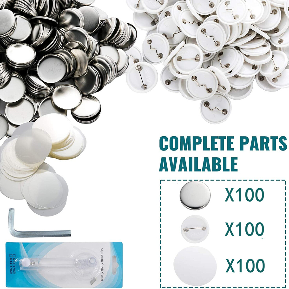 Badge Pin Button Maker Machine DIY 25/32/37/44/58MM Badges Set | eBay