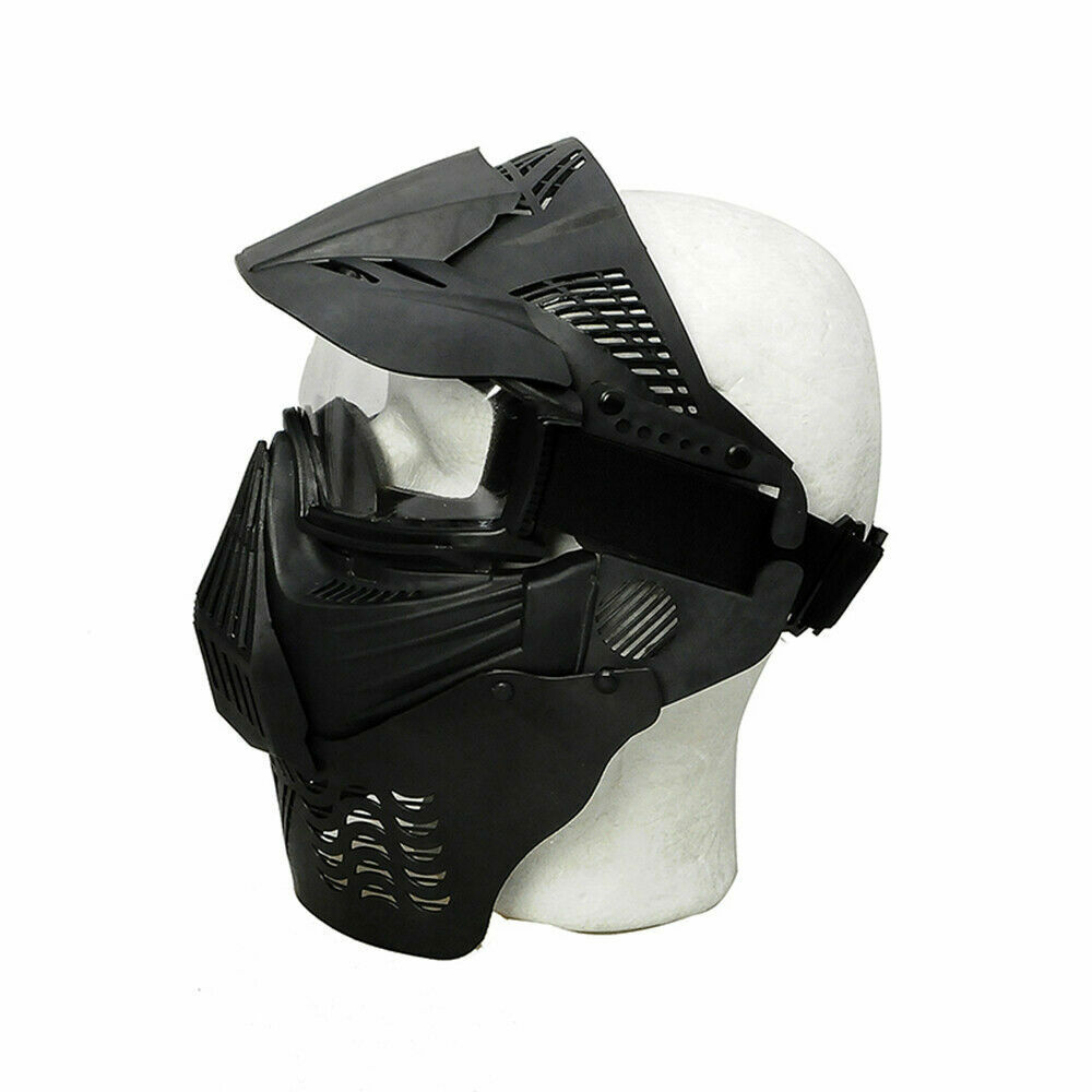 Tactical Airsoft Painball Anti-fog Full Face Mask Goggle Neck ...