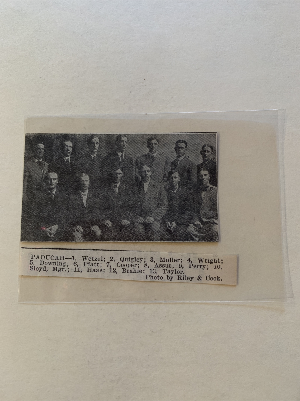 Paducah Indians Kentucky Wiley Piatt Fed Miller 1906 Baseball Small ...