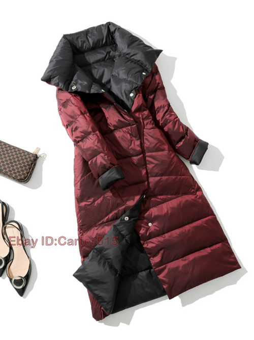 Winter Women 90%White Duck Down Jacket Double Sided Coat Double Breasted Parka | eBay