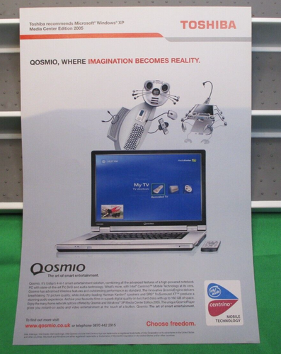Toshiba laptop qosmio magazine advert a4 size 2005 | eBay
