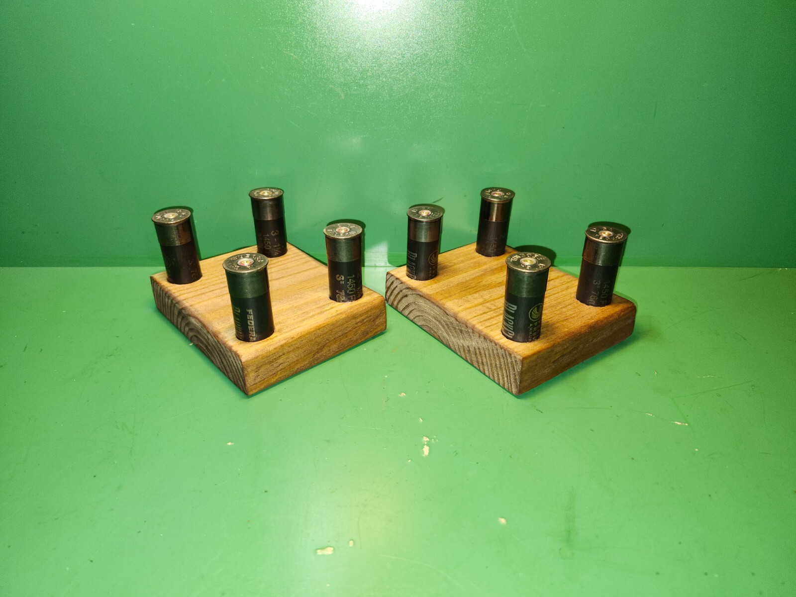 2) Shotgun Shell Duck Decoy Stands in a Sealed Special Walnut Color ...