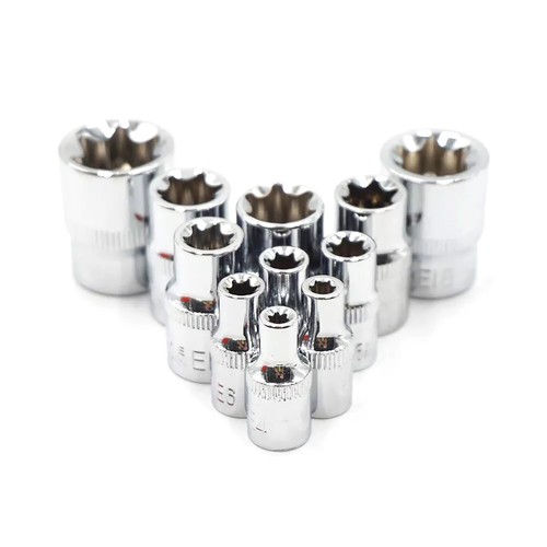 11X Type E Torx Star Female Bit Socket Set 3/8" 1/4" Drive E4 -E20 ...