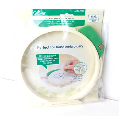 Clover Plastic Hand Embroidery Stitching Hoop 7 inch Round New in Pack ...