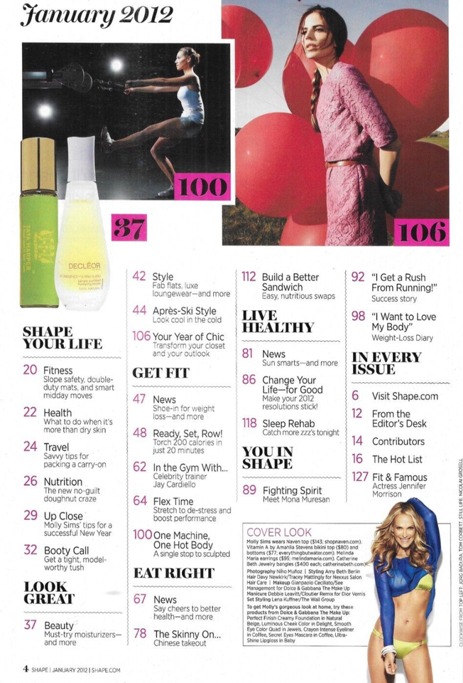 Shape Magazine Molly Sims Weight Loss Workouts Best Sleep No Hunger ...