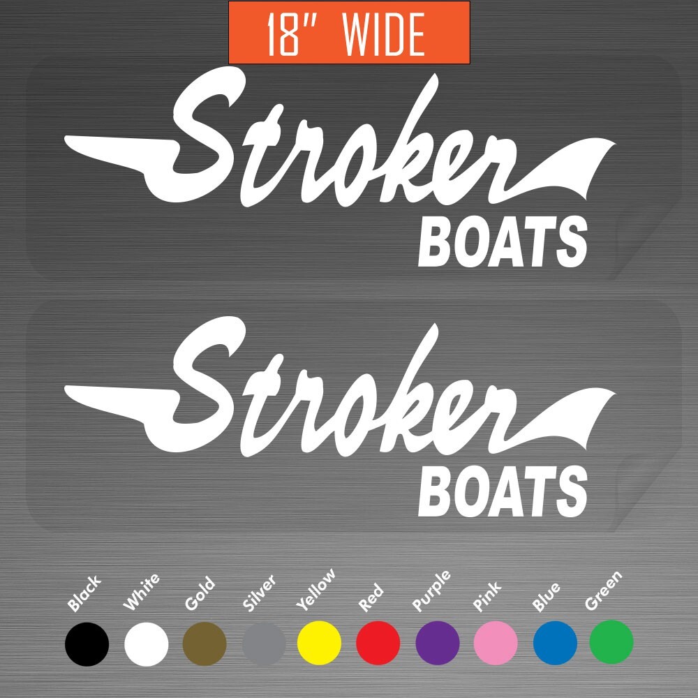 18" Stroker Boats Outboard Motor Marine Decals Vinyl Stickers Pair Set ...