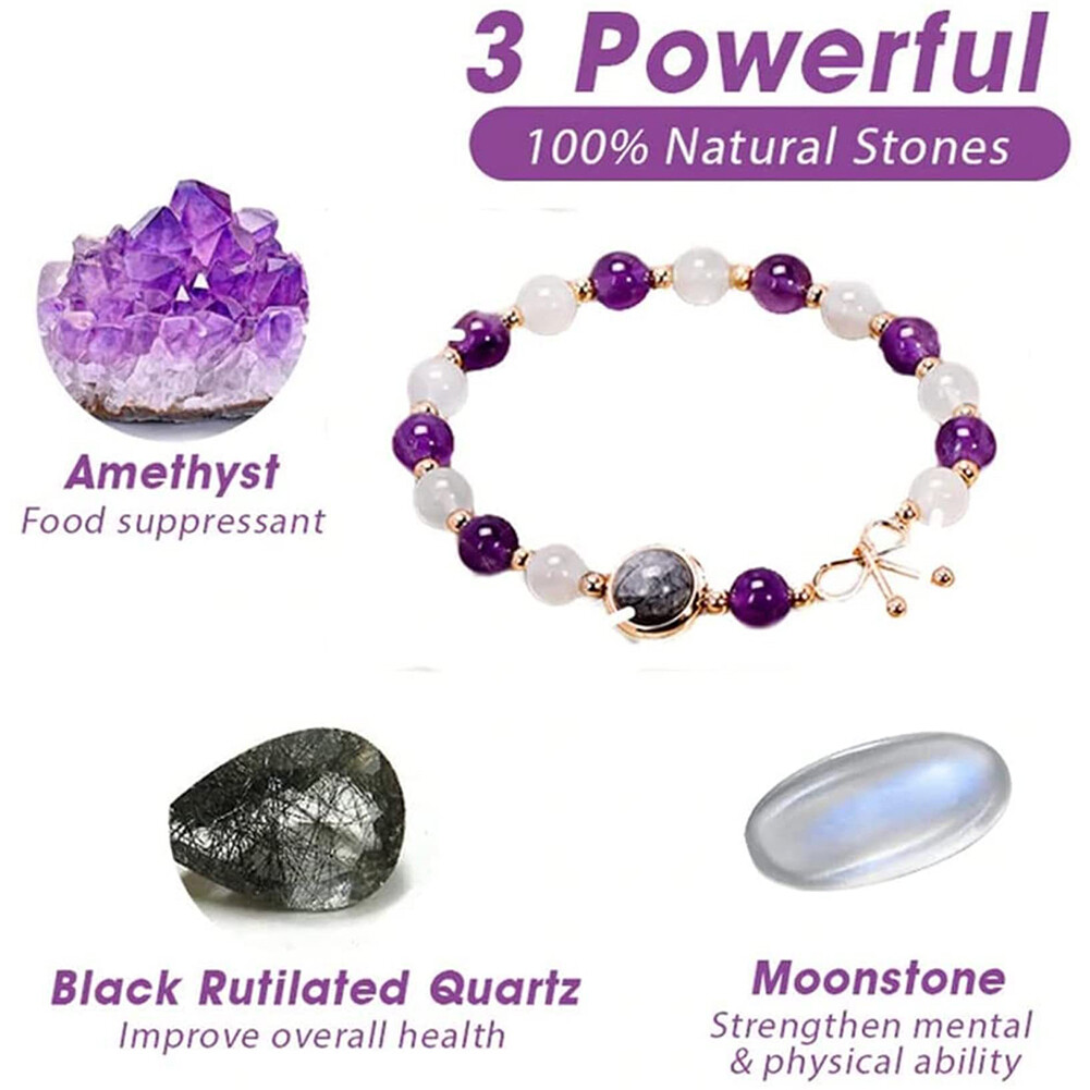 Moonstone Bracelet Anniversary Crystal For Women Amethyst Beaded ...