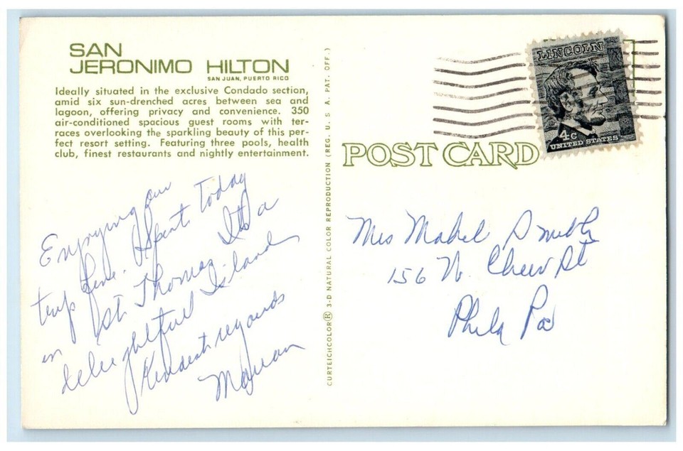 c1960 San Jeronimo Hilton Resort Restaurants Beach San Juan Puerto Rico ...