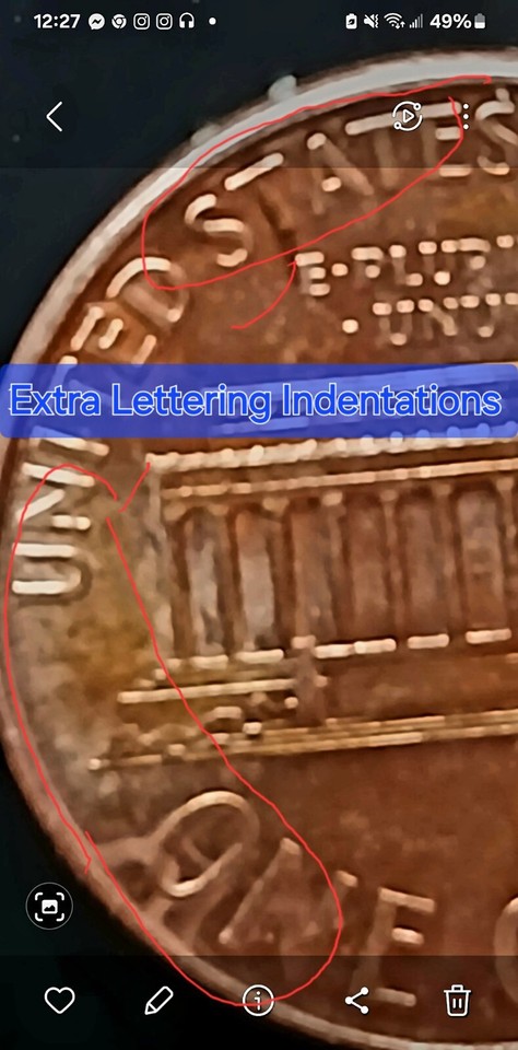 Rare 1999 D Lincoln Penny W/Errors..Extra Lettering Indent. & Column ...