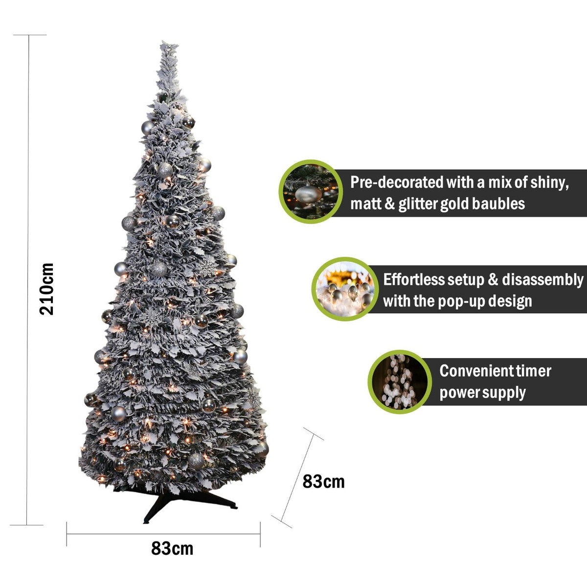 Pop Up Pre Decorated Christmas Tree Easy Set Up Trees For A