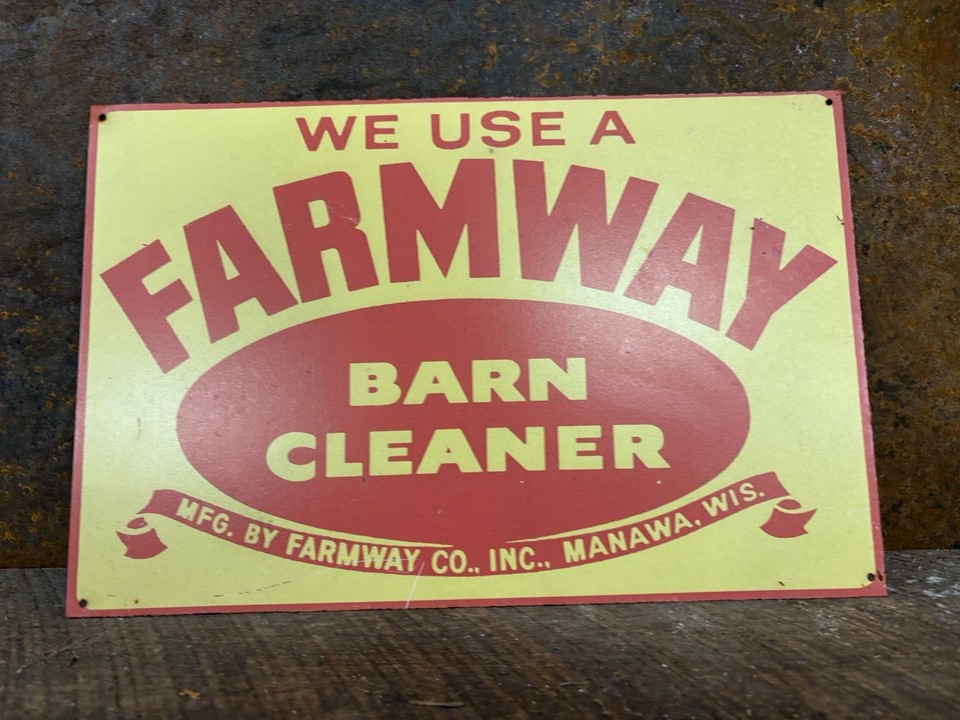 Vintage Farmway Barn Cleaner Dairy Cow Farm Sign Feed Corn Cattle Milk ...